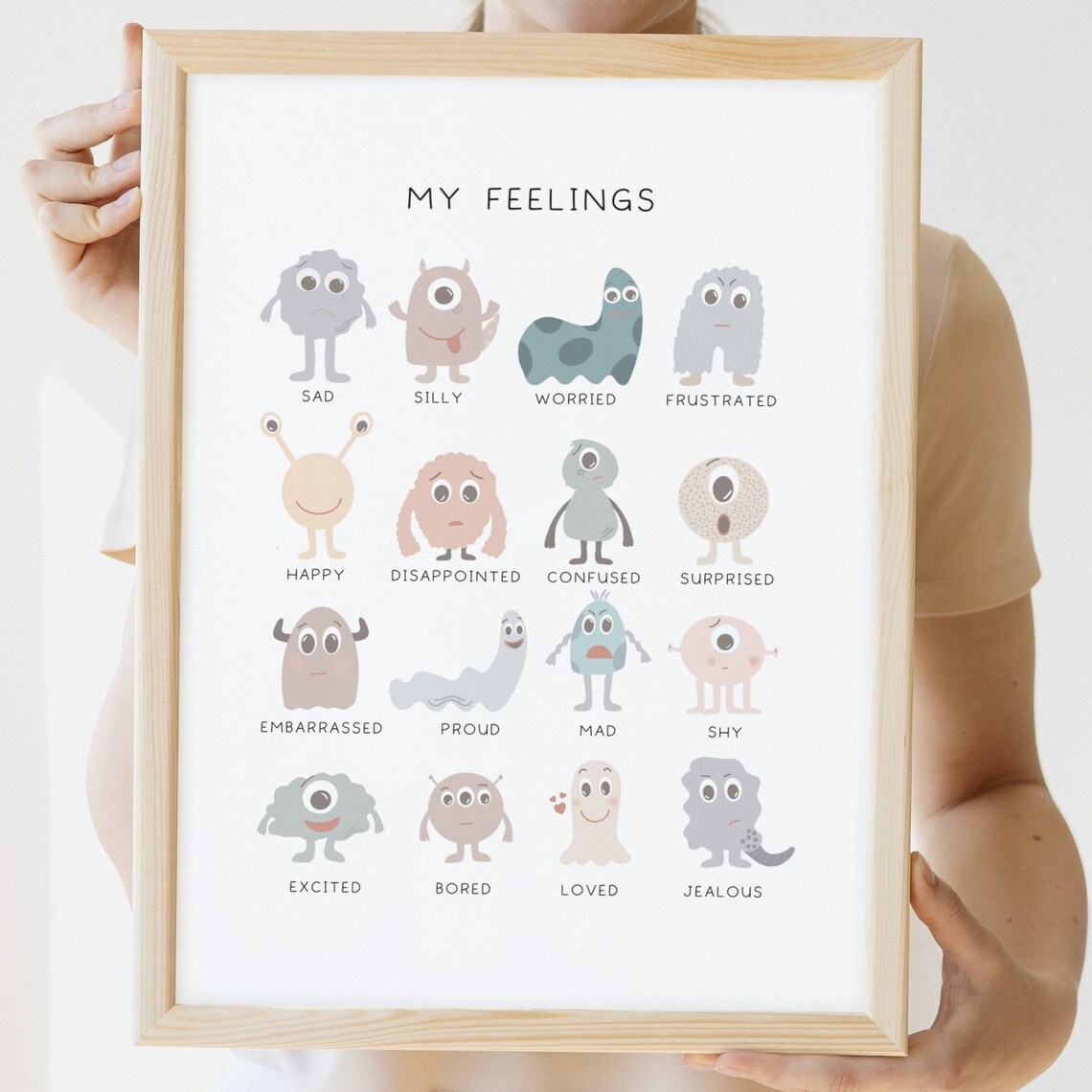 Emotions Poster for Kids, Feelings Chart for Identifying Emotions ...