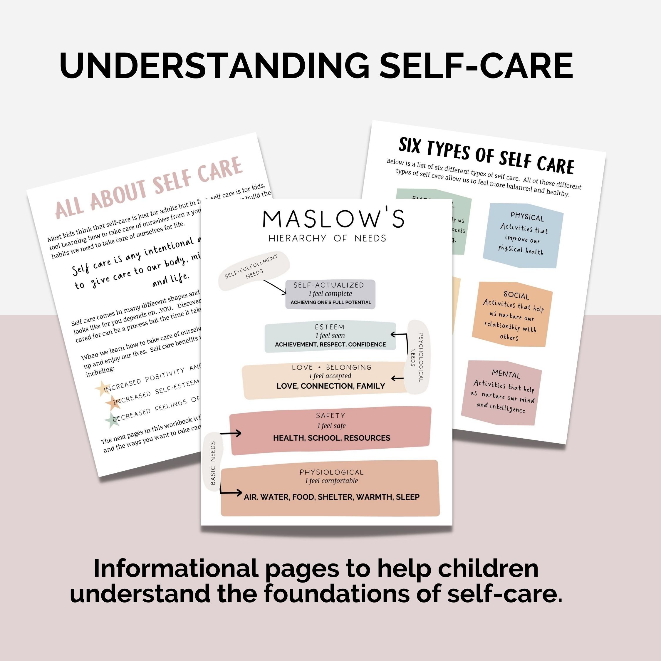 Self-care Printable Workbook for Kids, Social Emotional Learning for ...