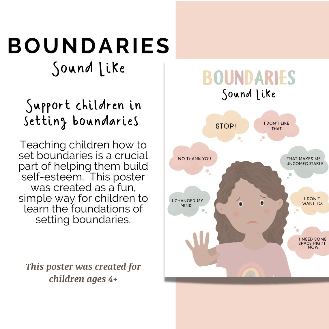 Boundaries Setting Poster for Kids, Boundaries Sound Like Print for ...