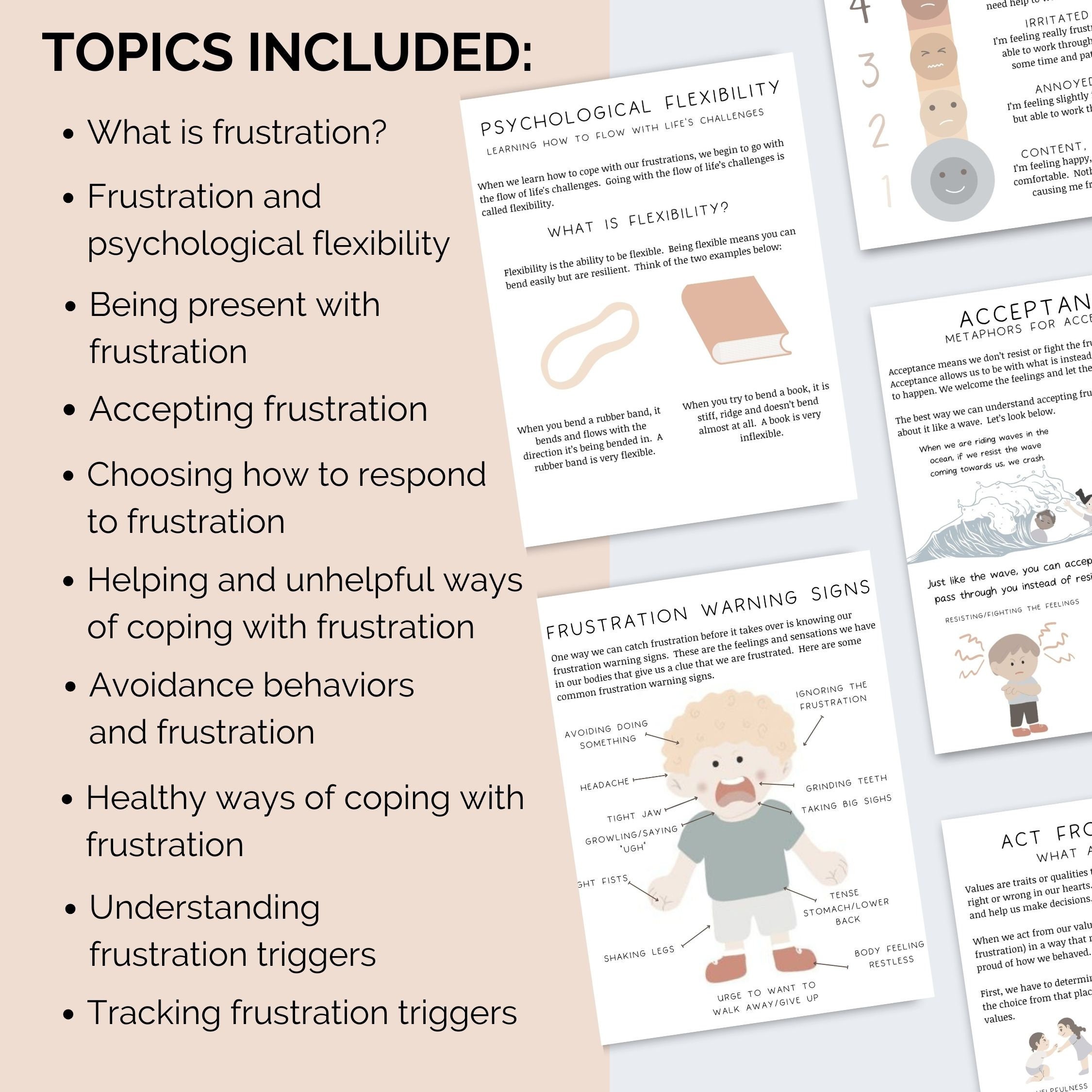Frustration Tolerance Workbook for Kids, Emotional Regulation ...