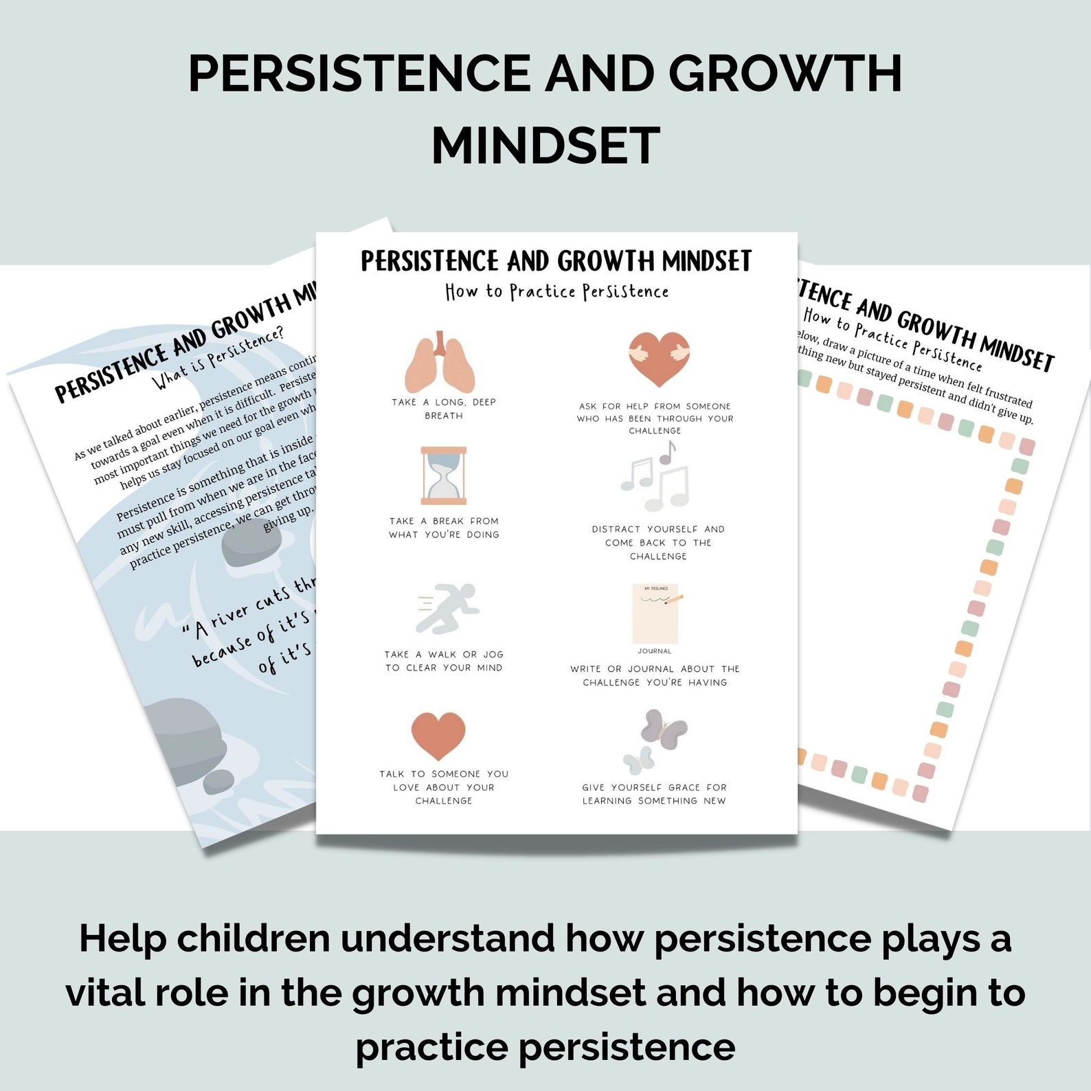 Growth Mindset Therapy Worksheets for Kids, Mindset Workbook for ...