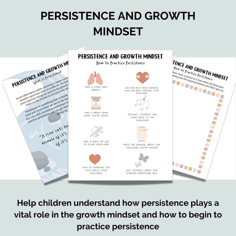 Growth Mindset Therapy Worksheets for Kids, Mindset Workbook for ...