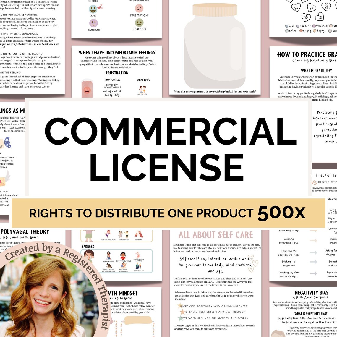 Commercial License for Product Distribution, Child Therapy Workbooks ...
