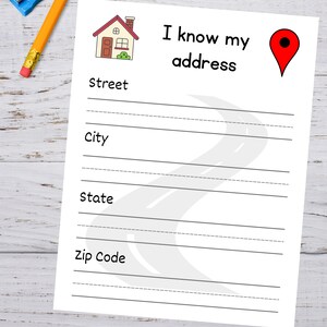Kids Address Activity, Address Practice, Homeschool Printable ...