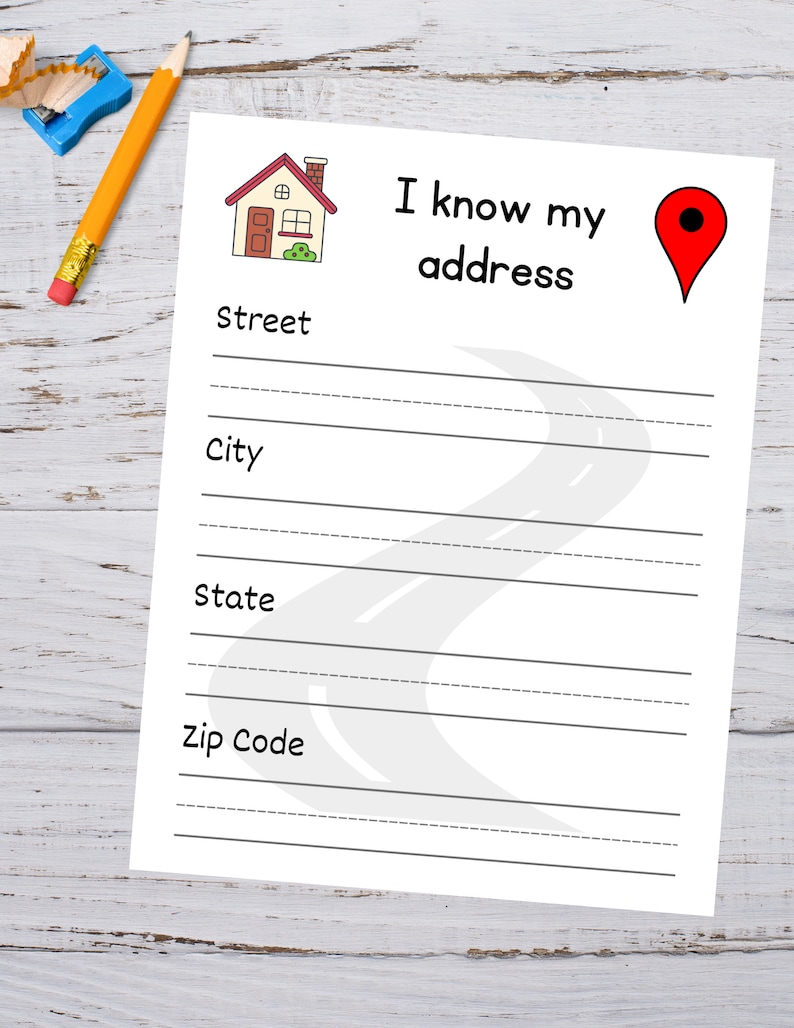 Kids Address Activity, Address Practice, Homeschool Printable ...