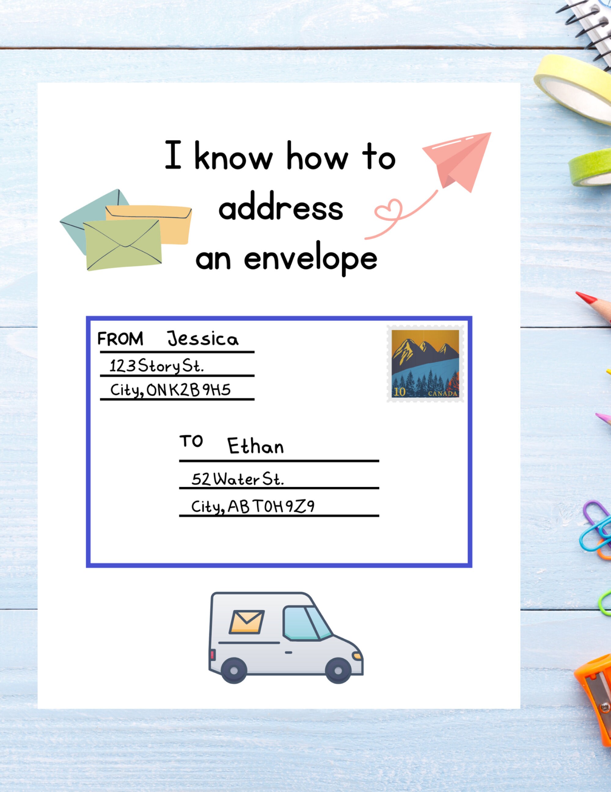 Kids Address Activity, Address Practice, Homeschool Printable ...