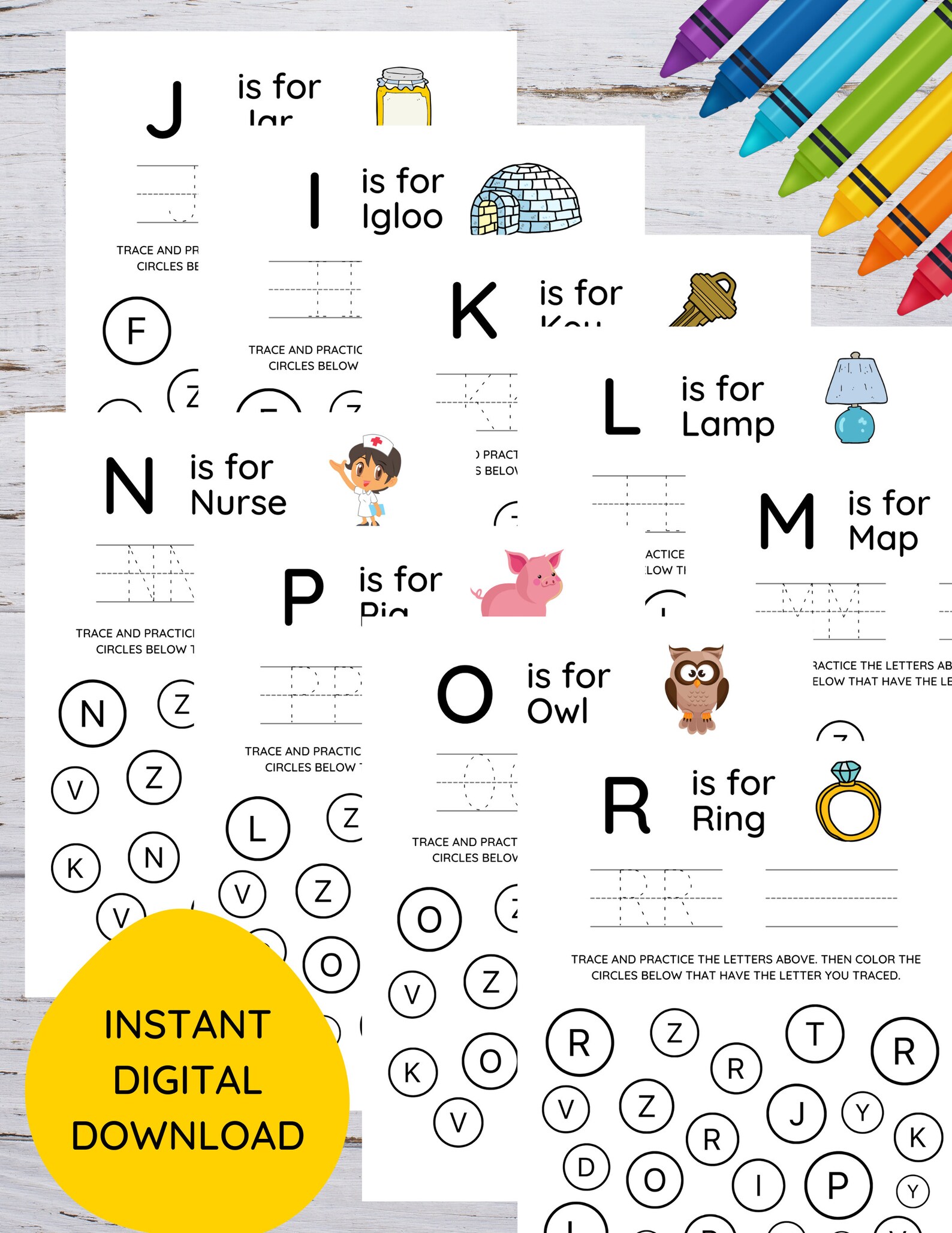 Alphabet Worksheet / Handwriting Printable / Letter Tracing / Alphabet ...