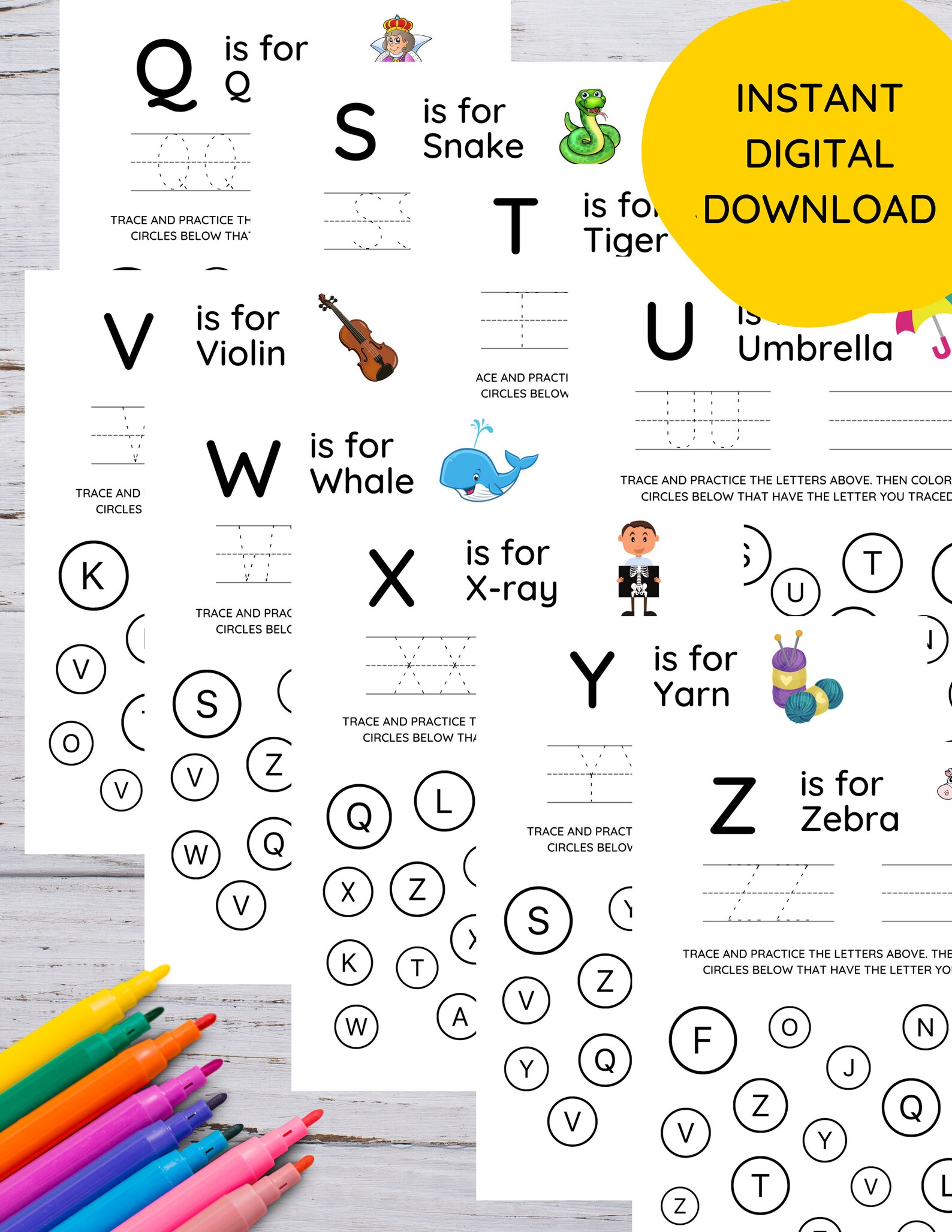 Alphabet Worksheet / Handwriting Printable / Letter Tracing / Alphabet ...
