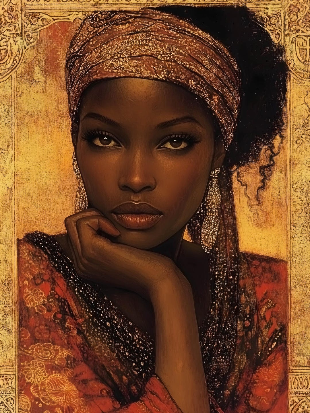 Queen Sheba , African Queen, Boho Wall Art, Minimalist African Art ...