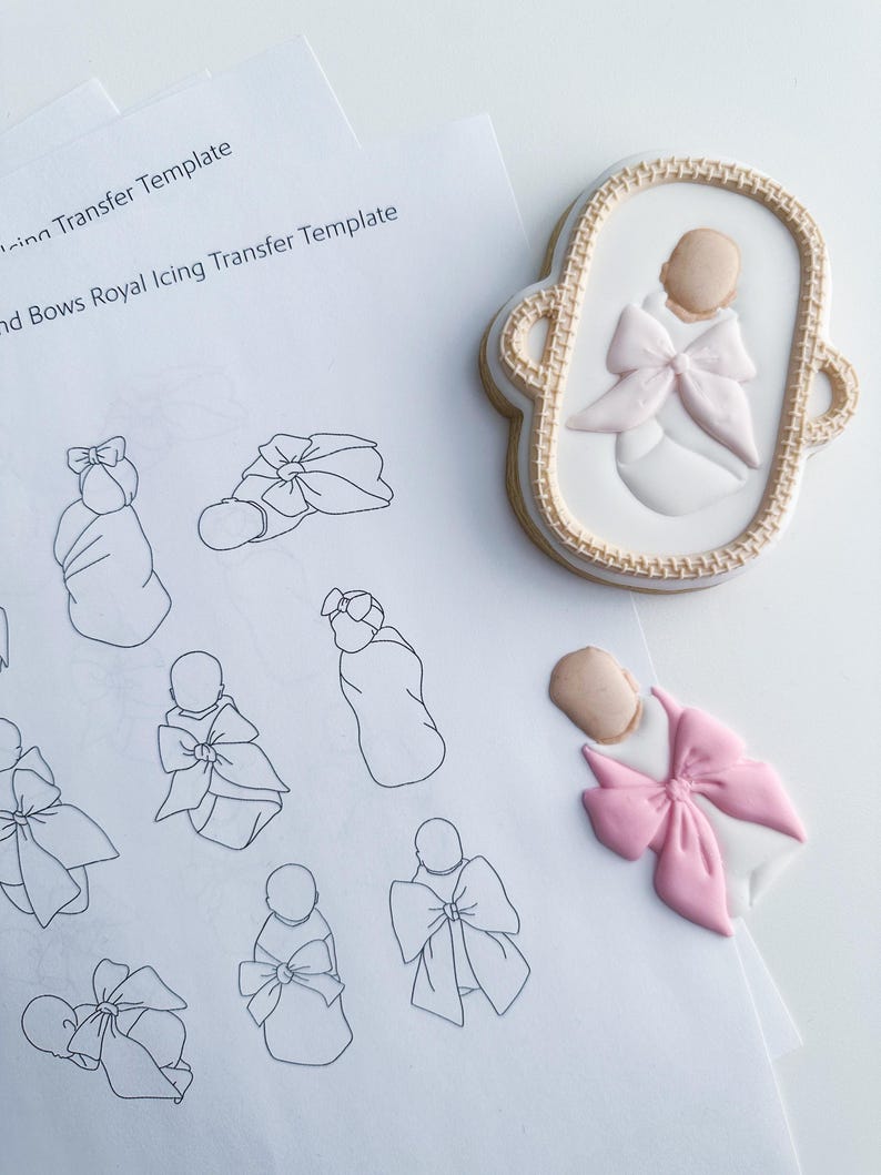 Baby and Bows Transfer Sheet - Etsy