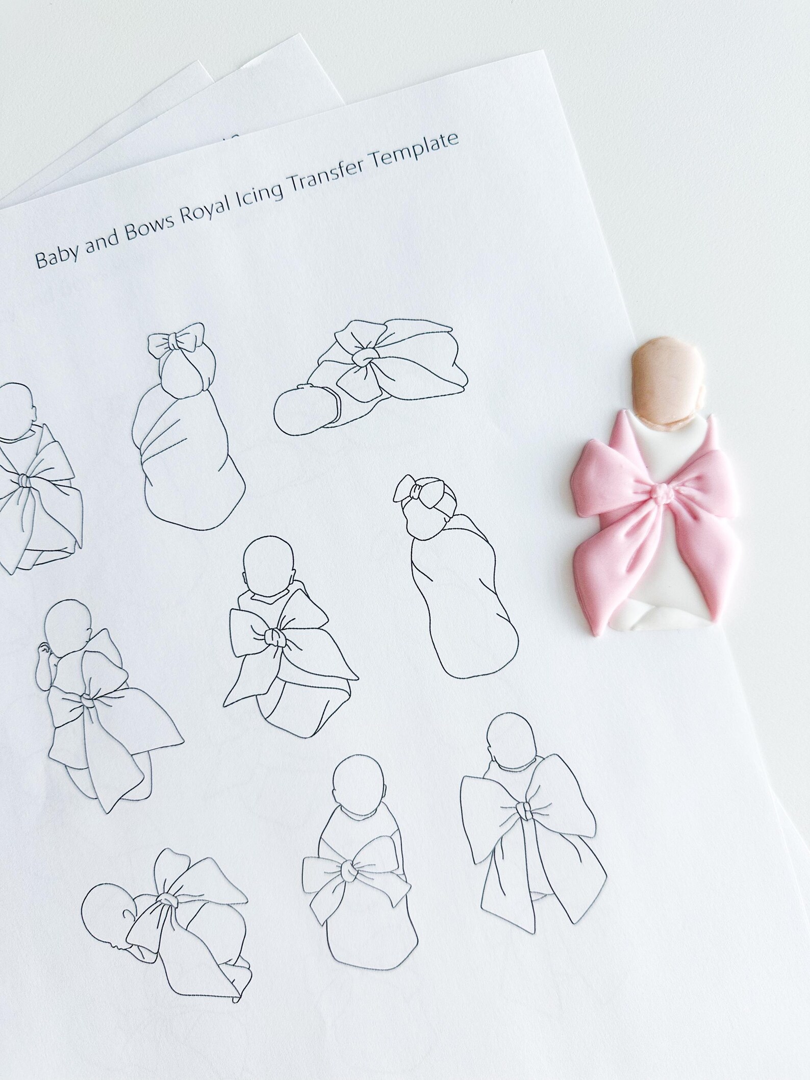 Baby and Bows Transfer Sheet - Etsy