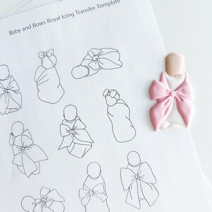 Baby and Bows Transfer Sheet - Etsy
