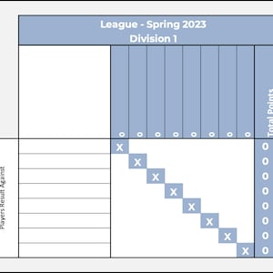 Excel Elements, Templates for Excel, League Table, Microsoft Excel ...