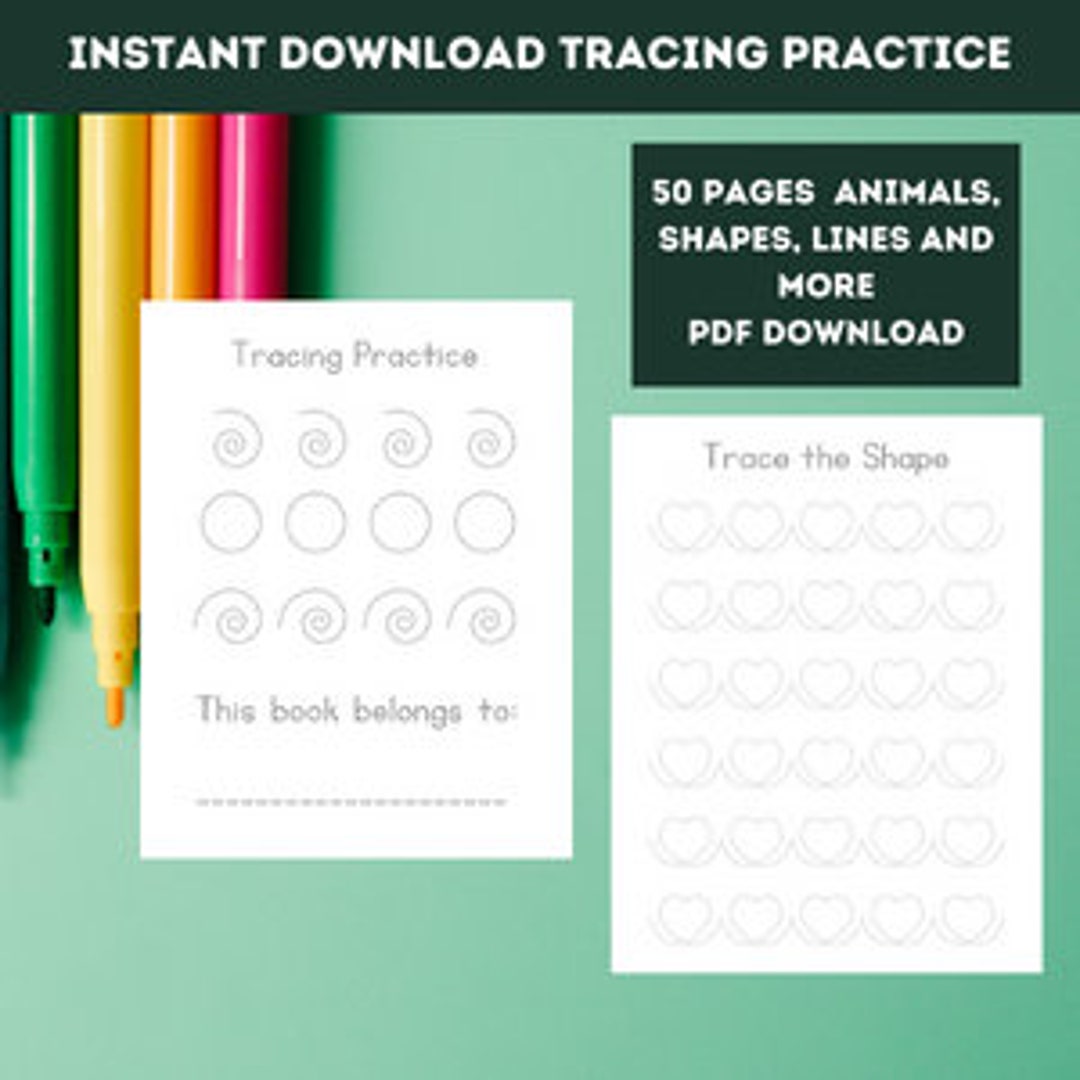 Tracing Practice and Activity Pages for Kids and Toddlers | Line, Shape ...