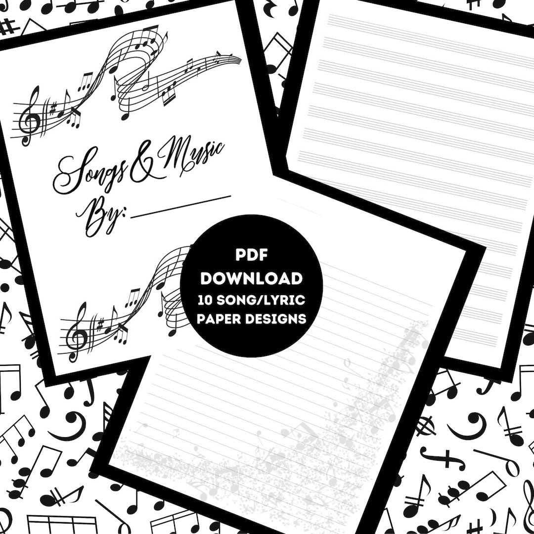 Blank Sheet Music Paper and Song Lyric Paper | Manuscript Paper | Staff ...
