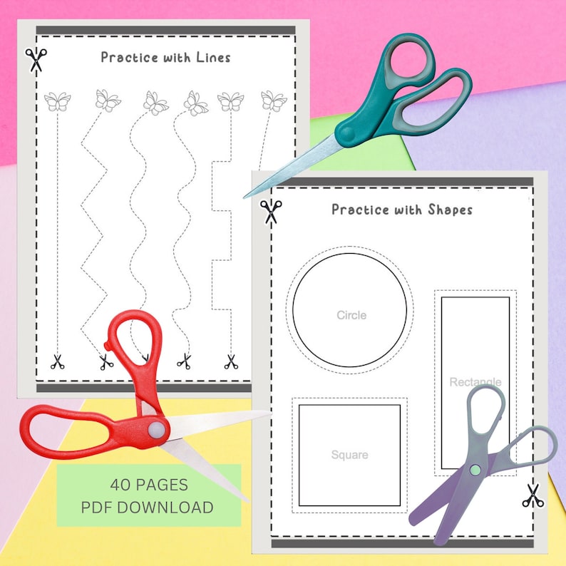 Scissor Skills: Practice With Shapes, Letters, Numbers, Pictures for ...