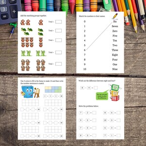 Math Activity Pages for Kids Ages 5+, Number Activity Pages for ...