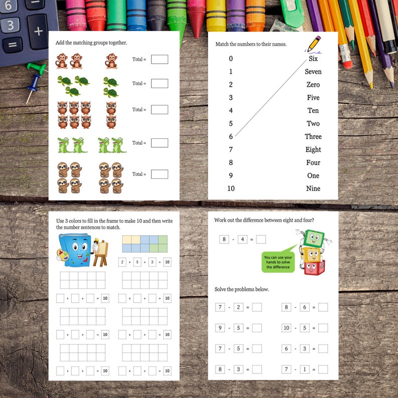 Math Activity Pages for Kids Ages 5+, Number Activity Pages for ...