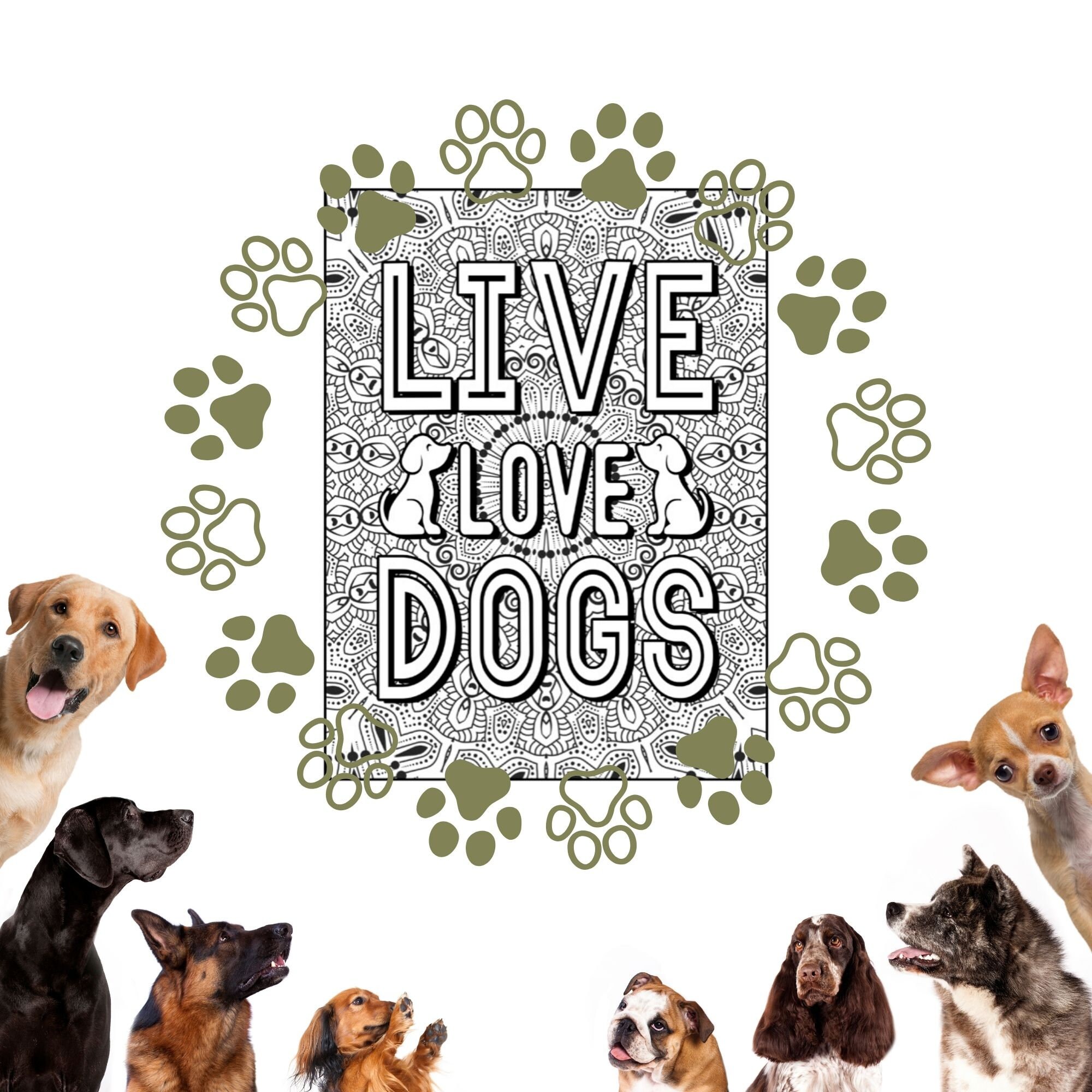 Dog Coloring Pages: My Best Friend Dog Coloring Book 95 Digital ...