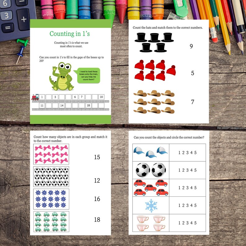 Math Activity Pages for Kids Ages 5+, Number Activity Pages for ...