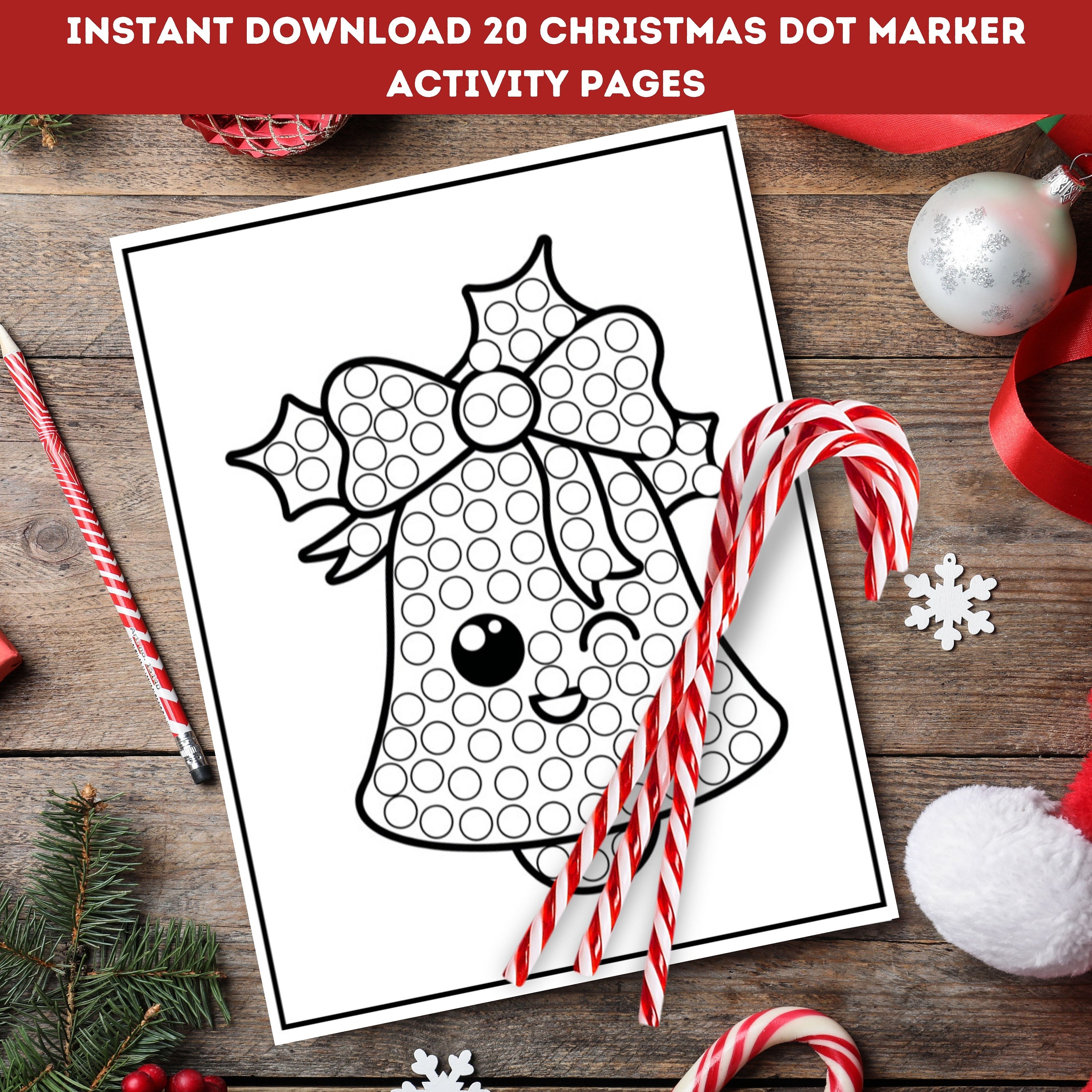 Christmas Dot Marker Pages, Do a Dot Coloring Pages, Cute Winter Dot ...