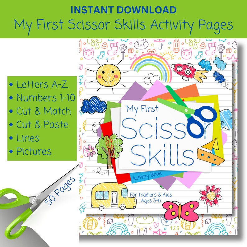 Scissor Skills: Practice With Shapes, Letters, Numbers, Pictures for ...