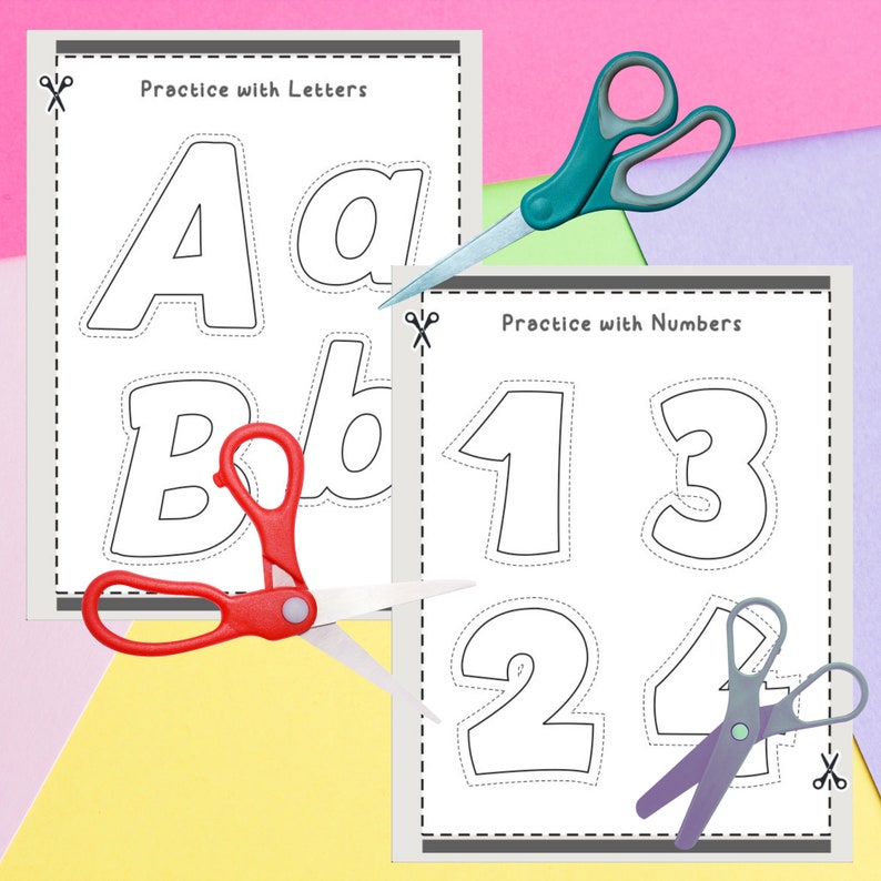Scissor Skills: Practice With Shapes, Letters, Numbers, Pictures for ...