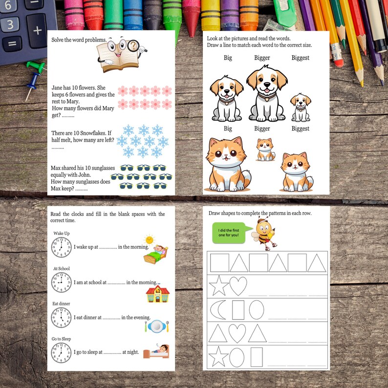 Math Activity Pages for Kids Ages 5+, Number Activity Pages for ...