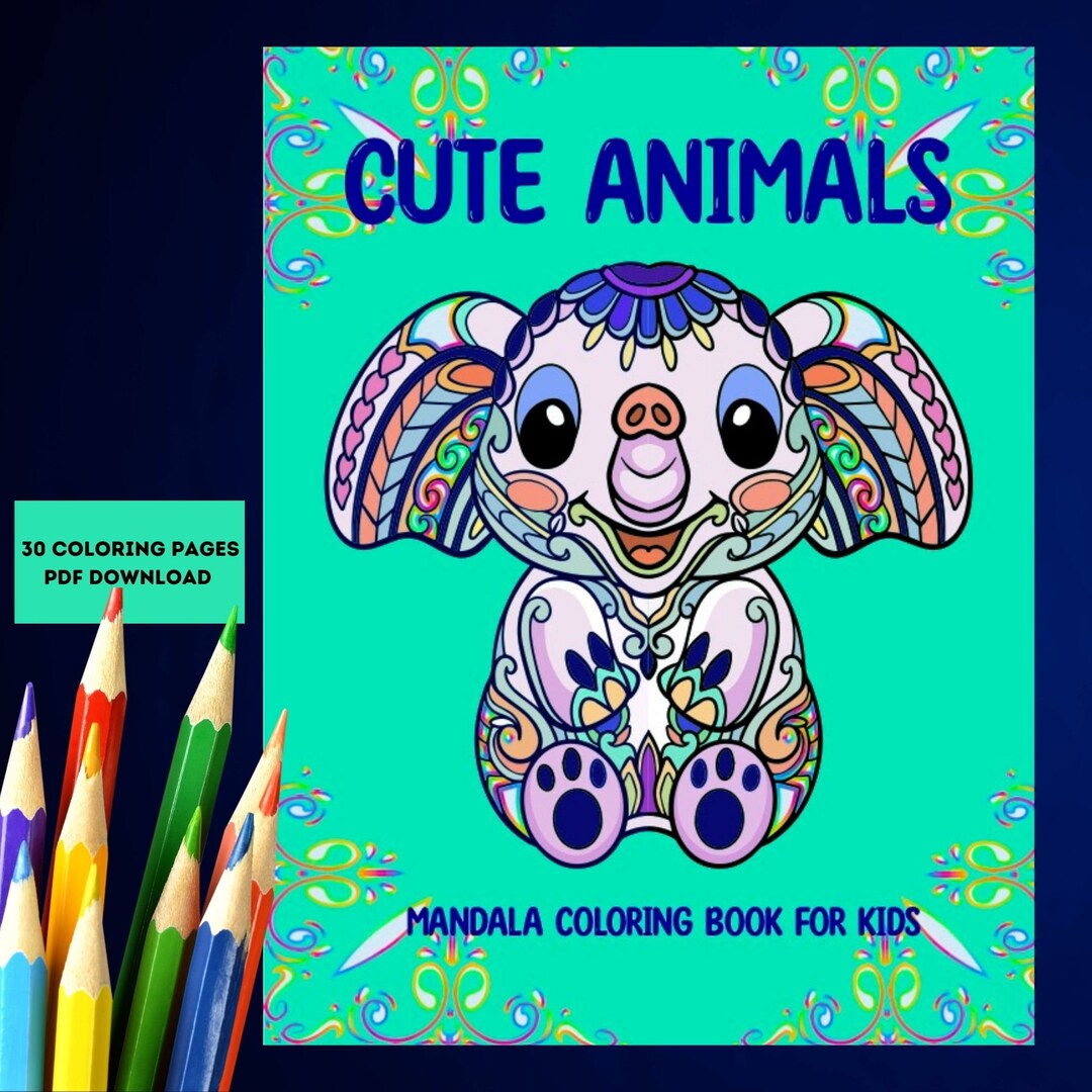 Animals Mandala Coloring Pages: Cure Animals Coloring Book for Kids ...