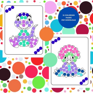 Dinosaur Dot Marker Coloring Pages for Kids and Toddlers | Cute ...