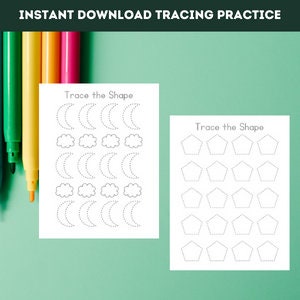 Tracing Practice and Activity Pages for Kids and Toddlers | Line, Shape ...