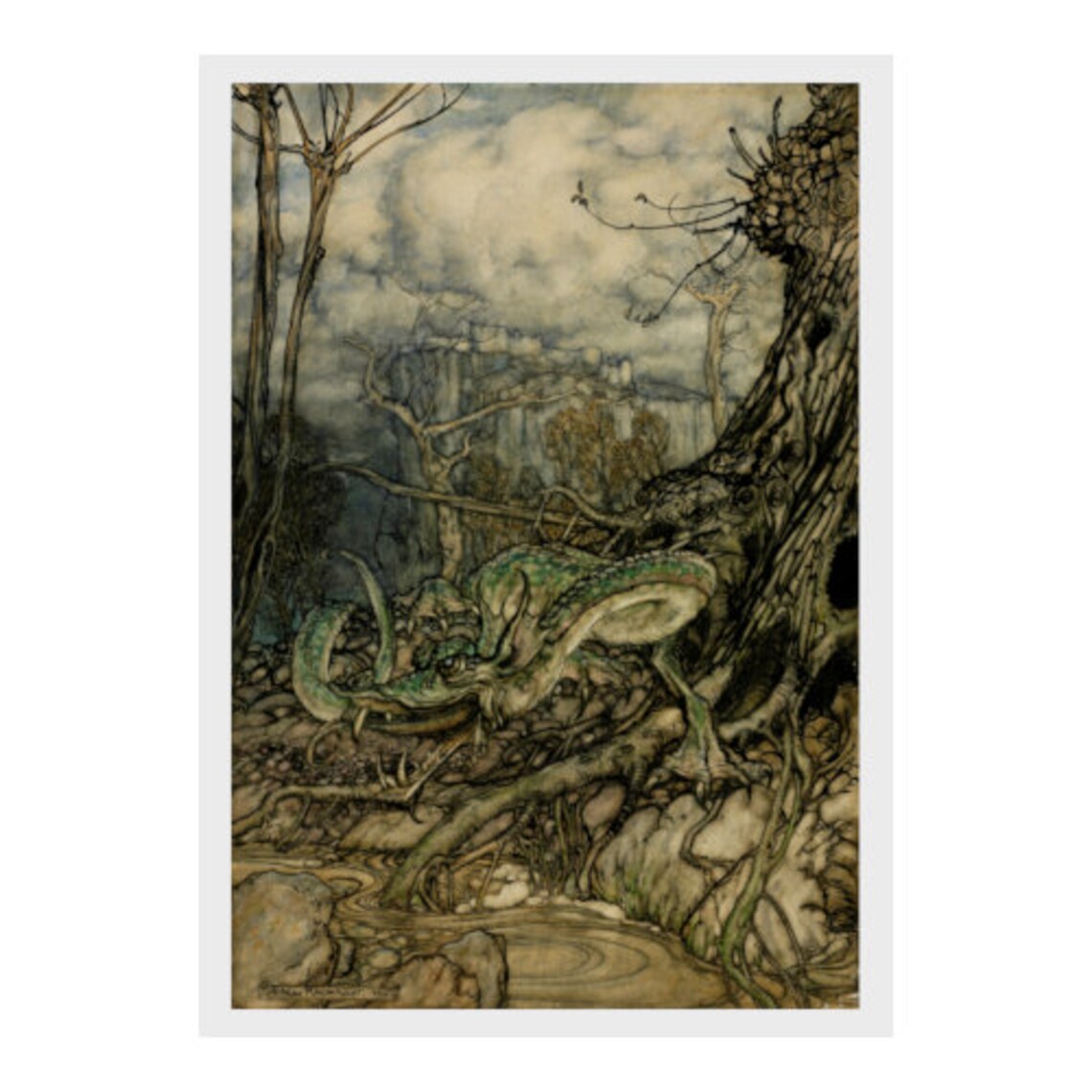 Arthur Rackham, Green Dragon, Book of Pictures, Fairy, Tale, Print ...