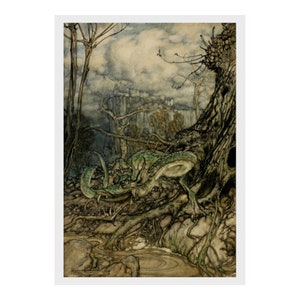 Arthur Rackham, Green Dragon, Book of Pictures, Fairy, Tale, Print ...