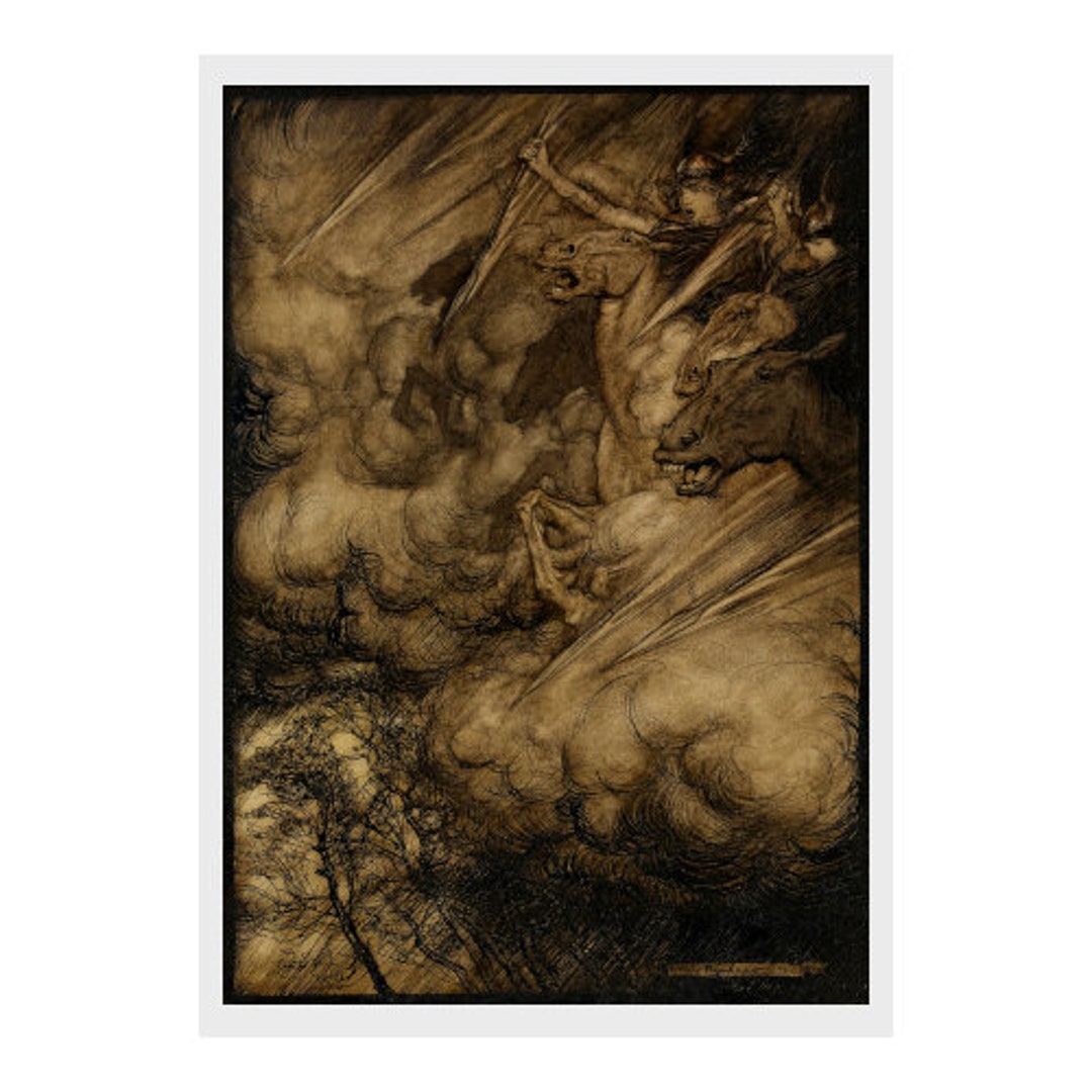 Arthur Rackham, Rhinegold, Valkyrie, Fairy, Tale, Print, Illustration ...