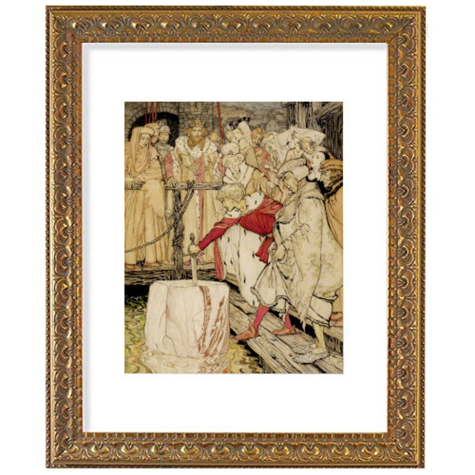 Arthur Rackham, King, Knights, Round, Table, Fairy, Tale, Print ...