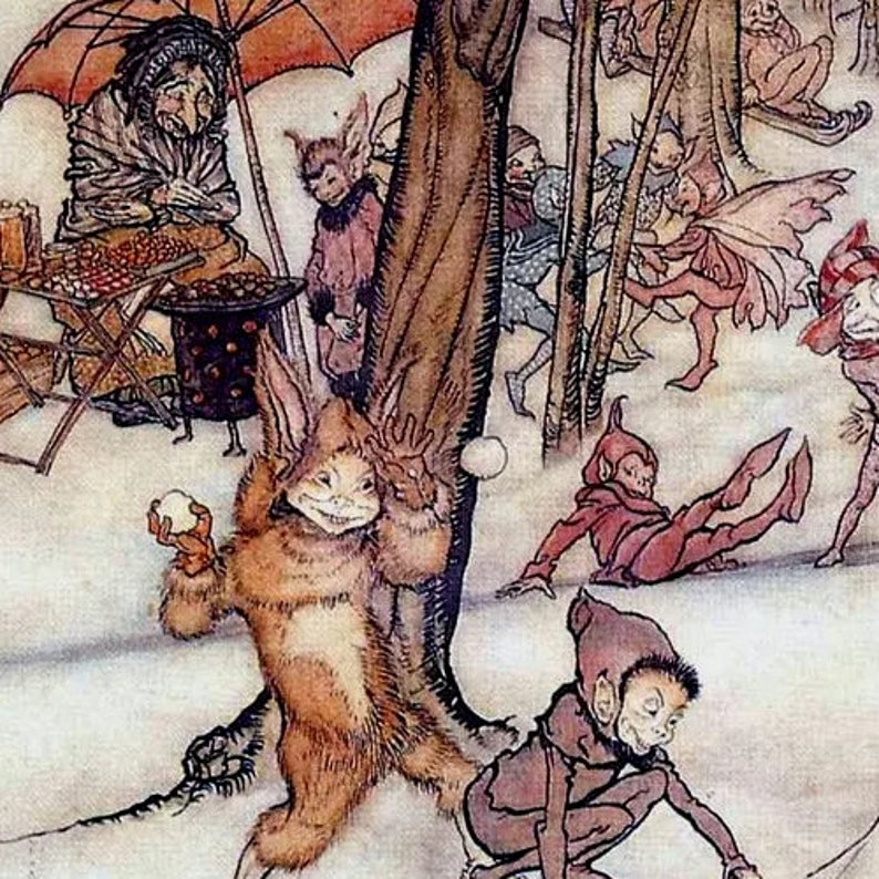 Arthur Rackham, Winter Frolic, Fairy, Tale, Print, Golden Age ...