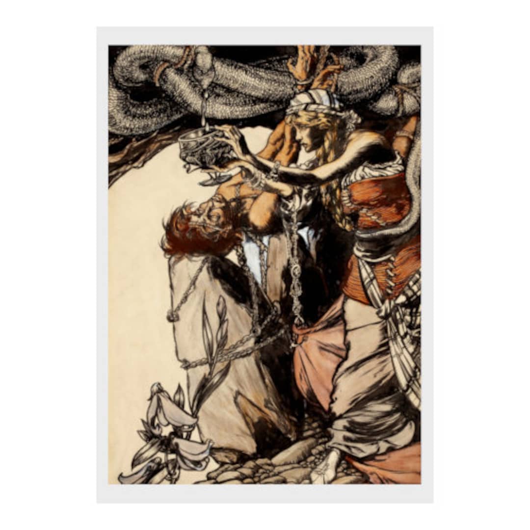 Arthur Rackham, Loki, Sigyn, Norse Edda, Snorri Sturluson, Fairy, Tale ...