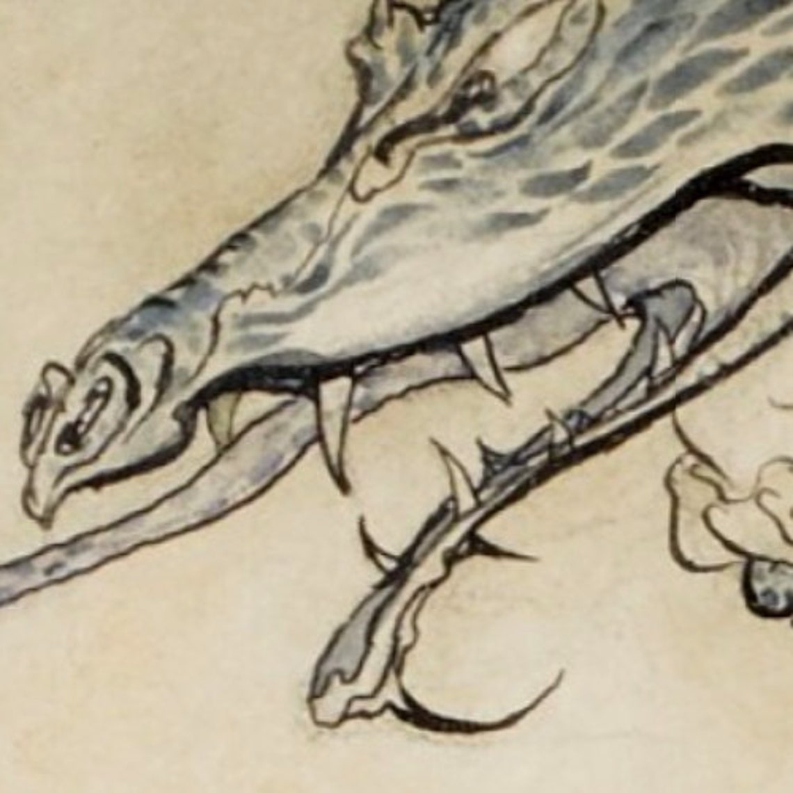 Arthur Rackham, Dragon, Queen, Allies' Fairy Book, Myth, Legend, Golden ...