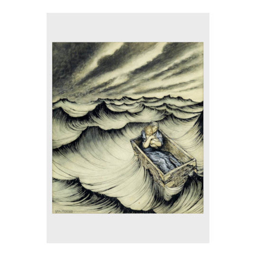 Arthur Rackham, Danae, Perseus, Hawthorne, Wonder, Fairy, Tale, Print ...