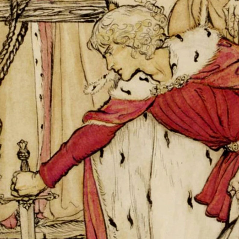Arthur Rackham, King, Knights, Round, Table, Fairy, Tale, Print ...