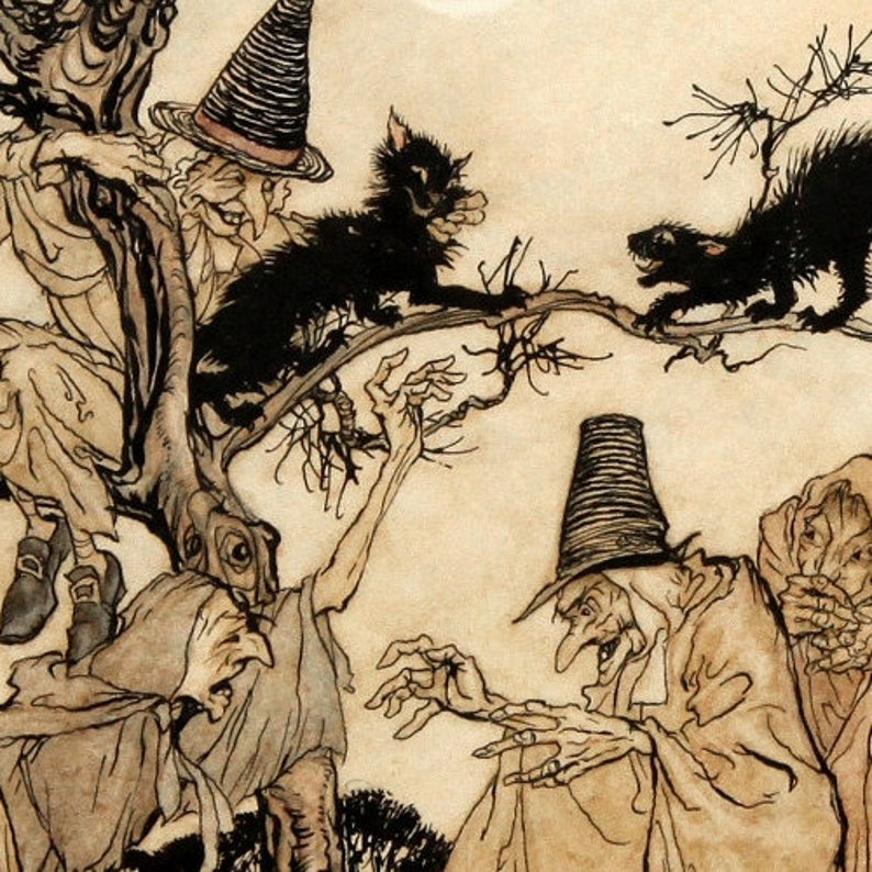 Arthur Rackham, Witches, Sabbath, Fairy, Tale, Print, Illustration ...