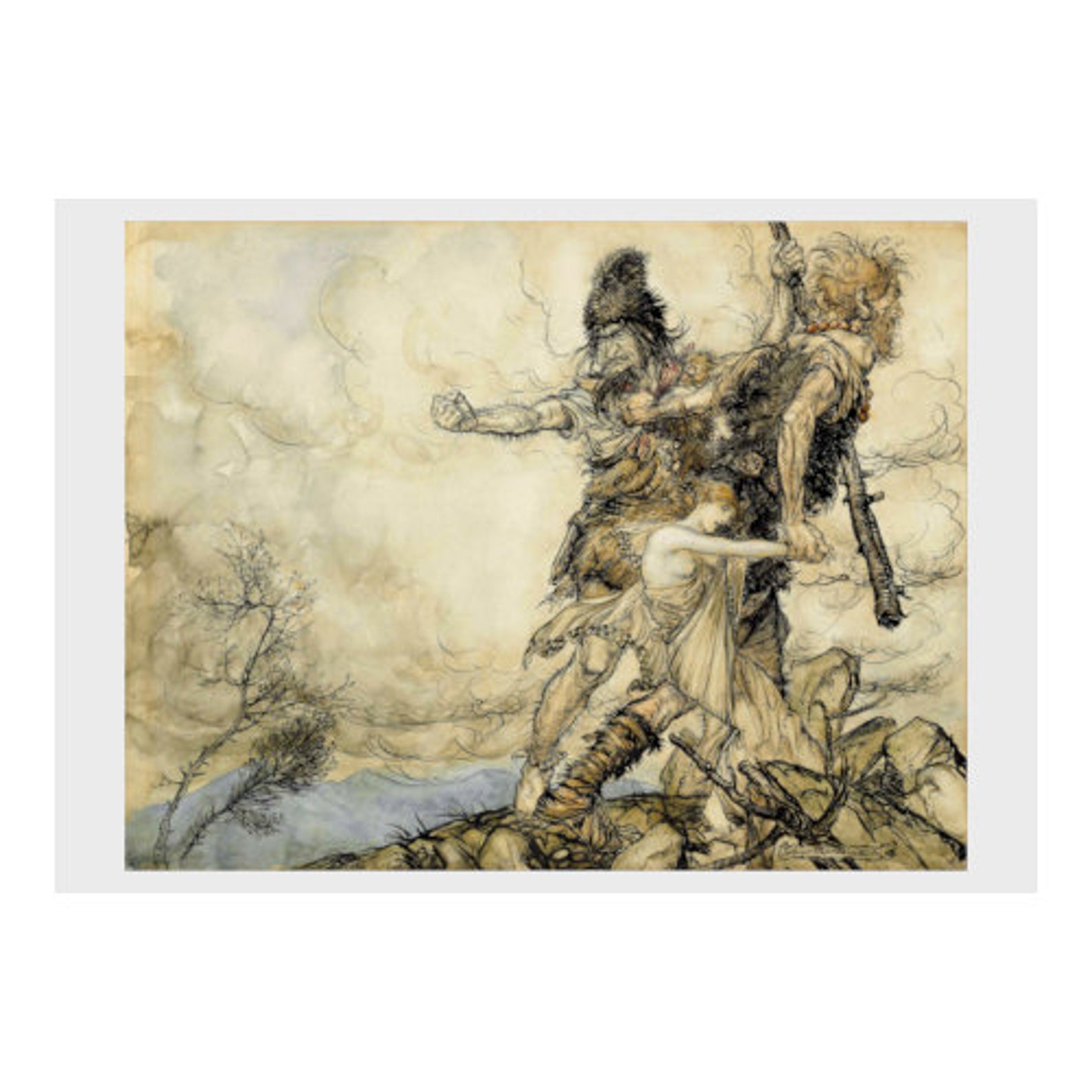 Arthur Rackham, Rhinegold, Valkyrie, Fairy, Tale, Print, Illustration ...