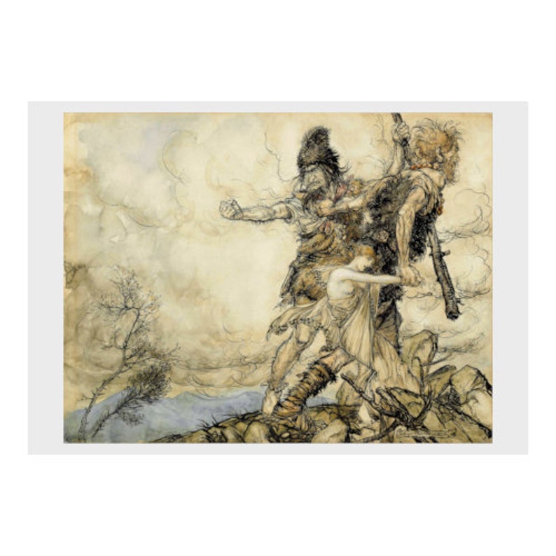 Arthur Rackham, Rhinegold, Valkyrie, Fairy, Tale, Print, Illustration ...