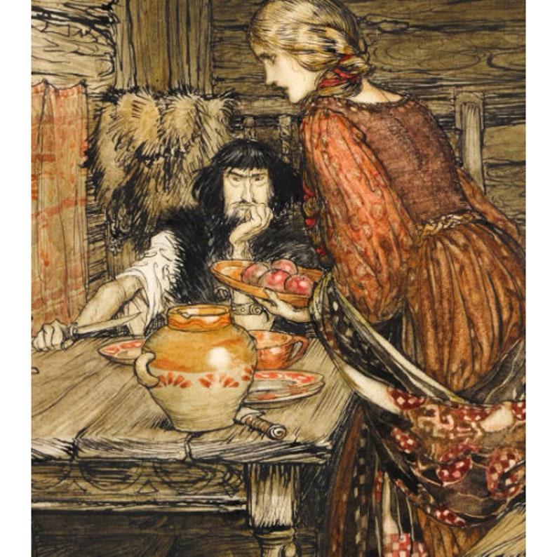 Arthur Rackham, Rhinegold, Valkyrie, Fairy, Tale, Print, Illustration ...