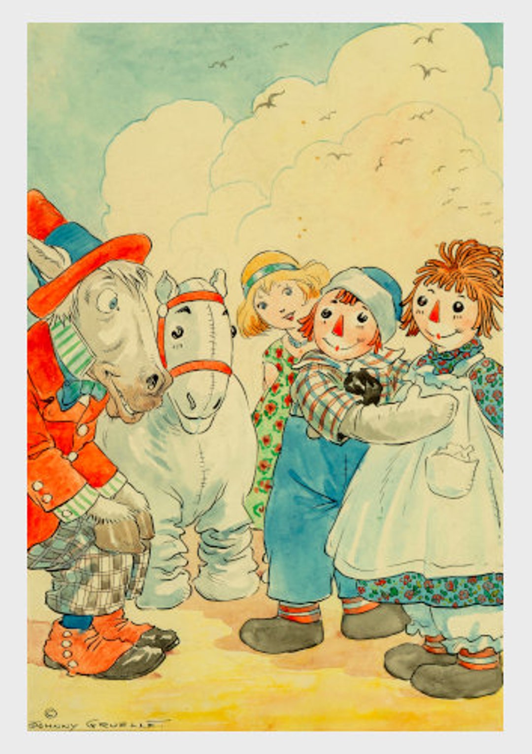 Johnny Gruelle Raggedy Ann Andy Camel Fairy Tale Print - Etsy