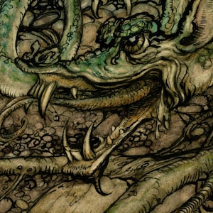 Arthur Rackham, Green Dragon, Book of Pictures, Fairy, Tale, Print ...