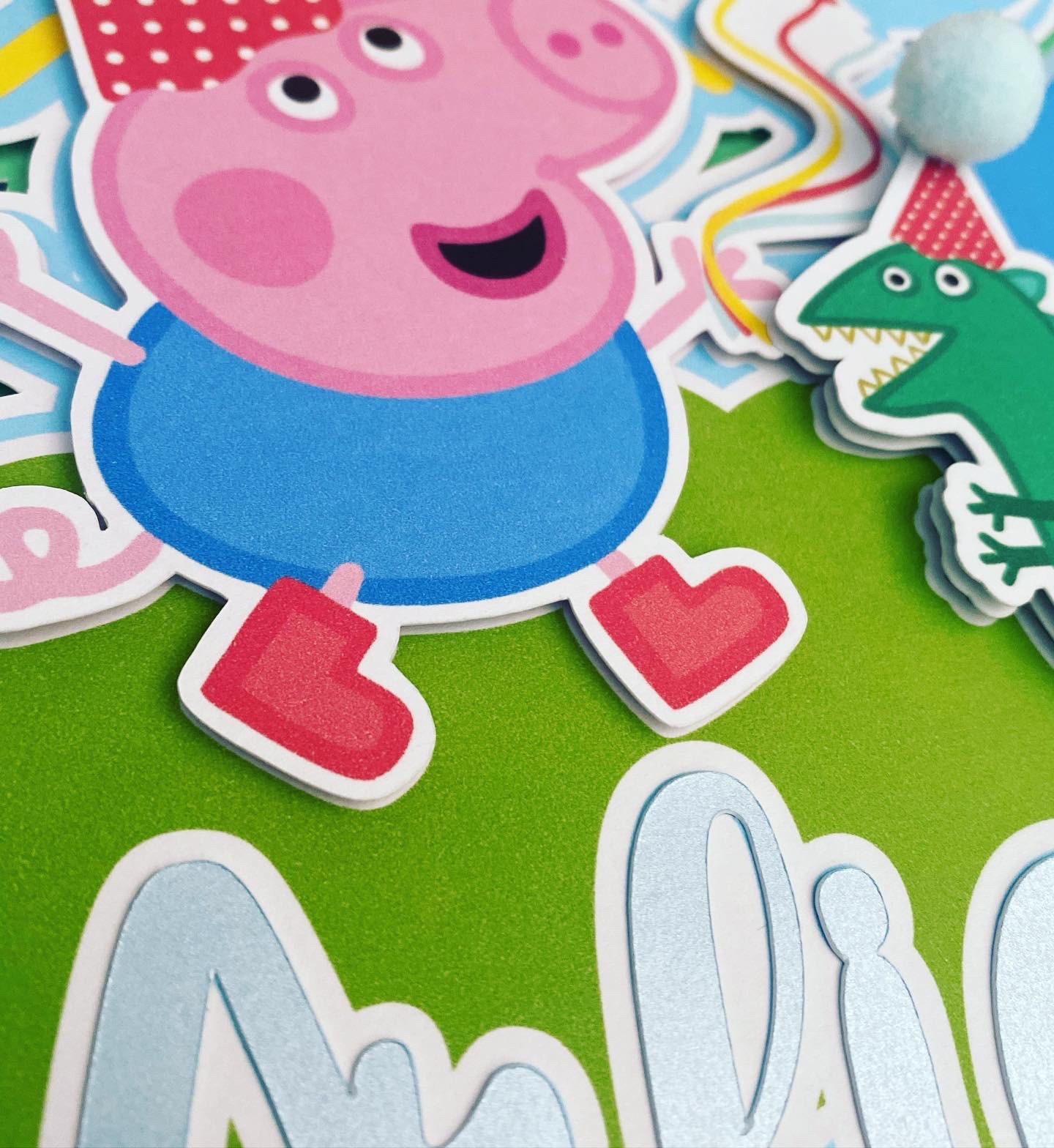George Pig Personalised Cake Topper Peppa Pig George Peppa - Etsy