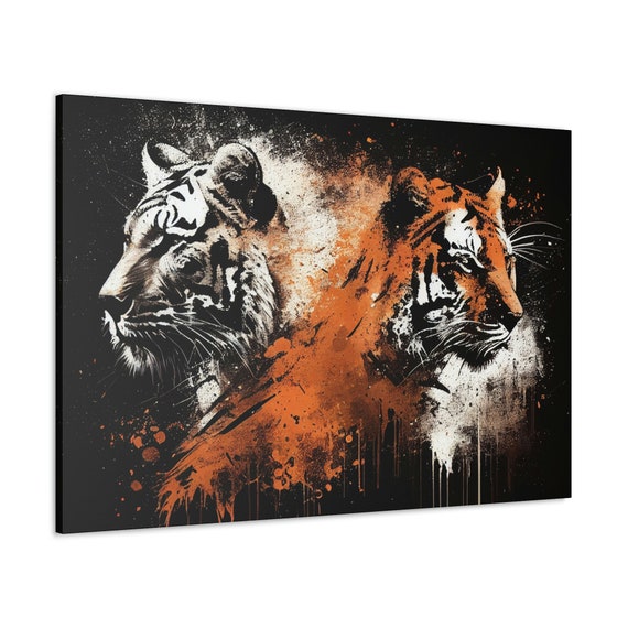 Splatter Paint Tiger Pattern