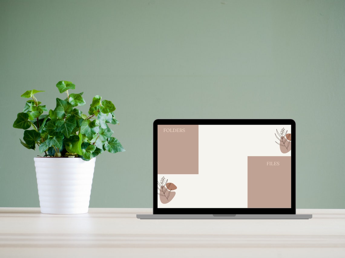 Simple Desktop Wallpaper Organizer, Desktop Wallpaper Organizer, Beige ...