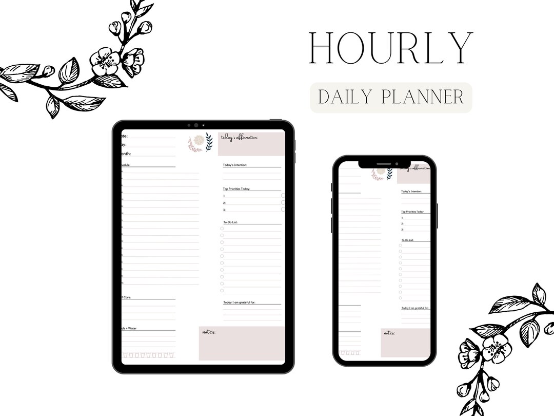 Hourly Planner, Daily Planner, That Girl Planner, Daily Organization ...